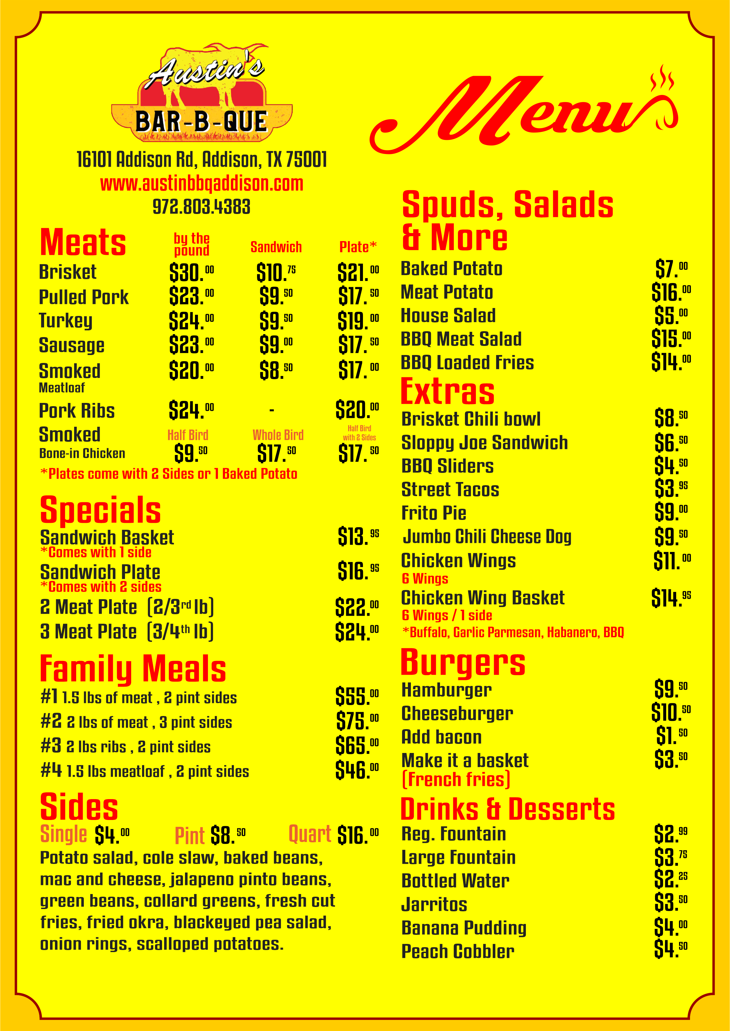 Austin's Bar-B-Que Texas BBQ | Catering