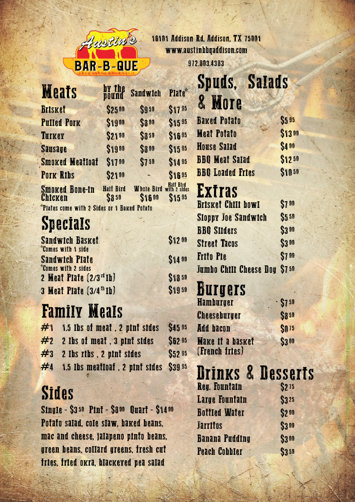 Austin's Bar-B-Que Texas BBQ | Catering